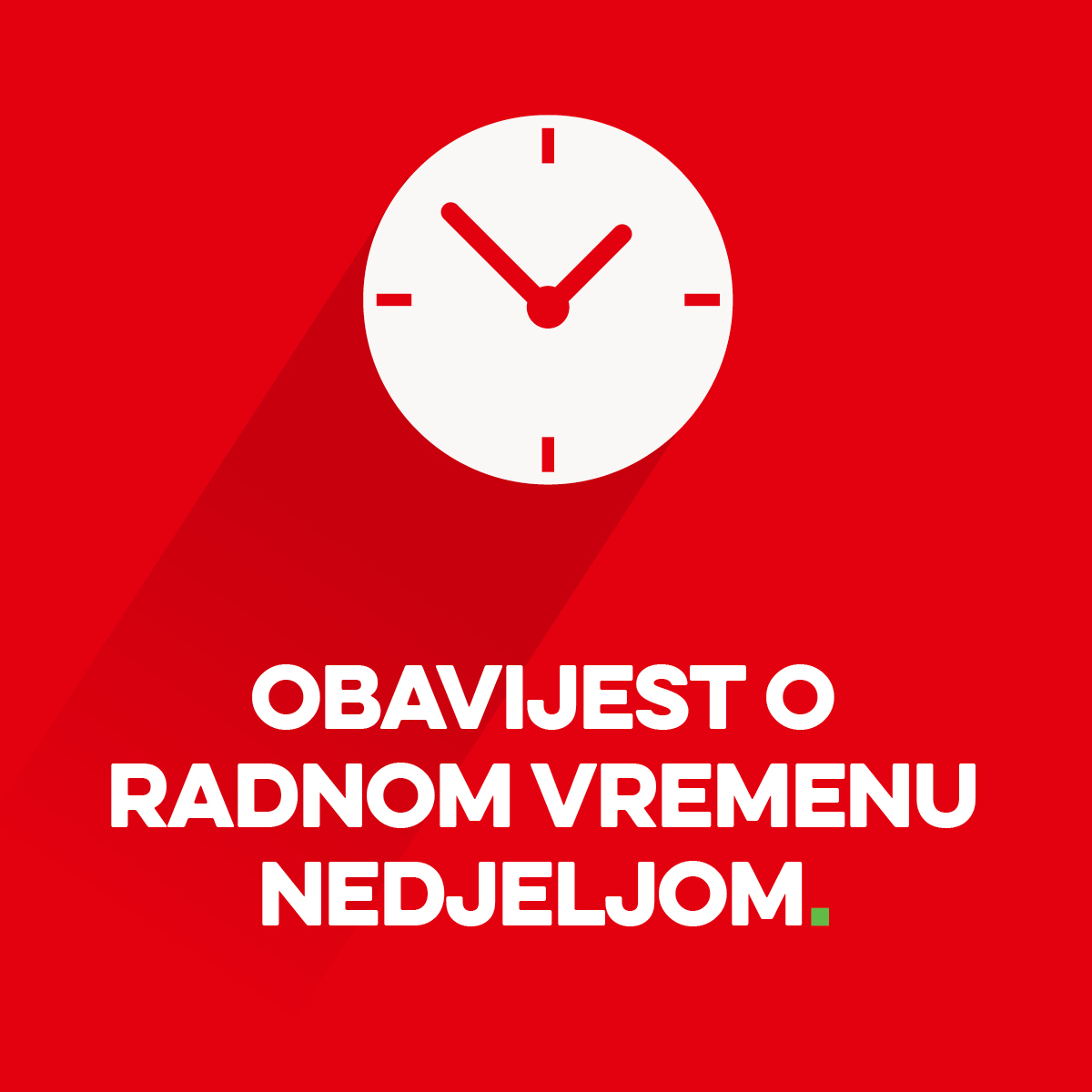 Obavijest o radnom vremenu nedjeljom - Vijesti - Konzum